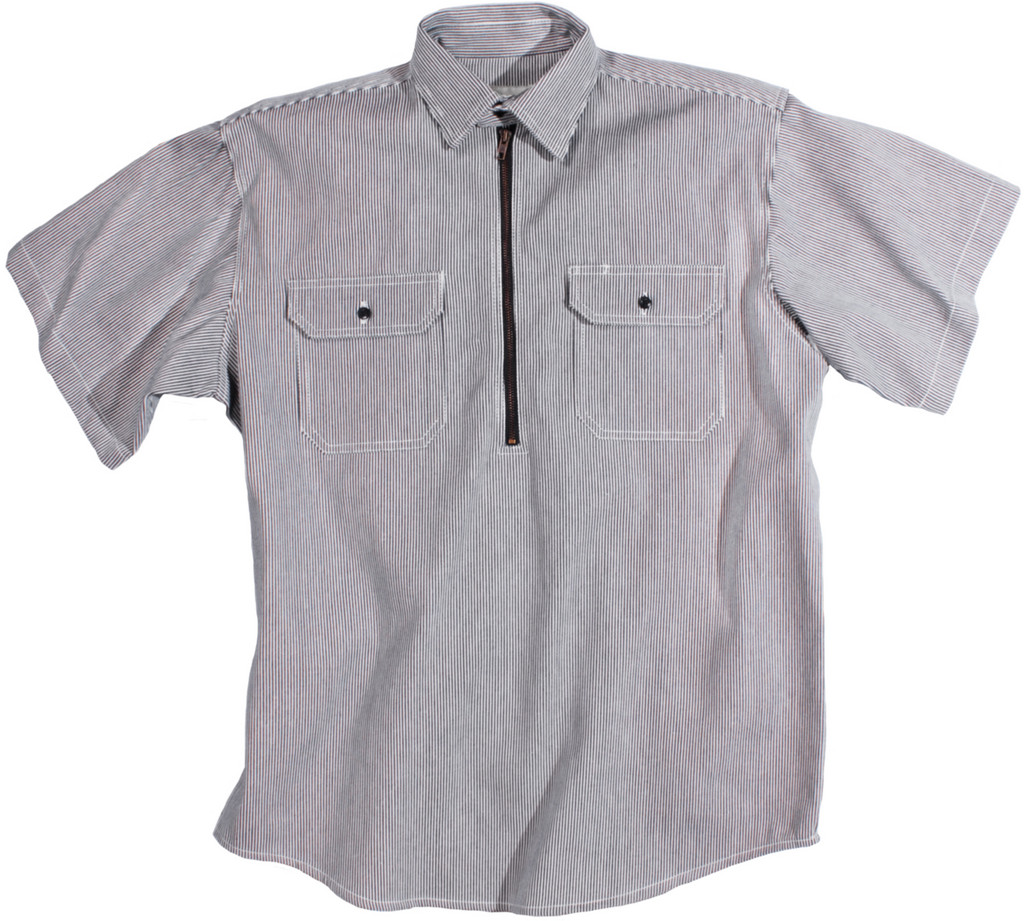 5703.47 Hickory Stripe Logger Shirt, Zip Front, Short Sleeve - Hickory ...