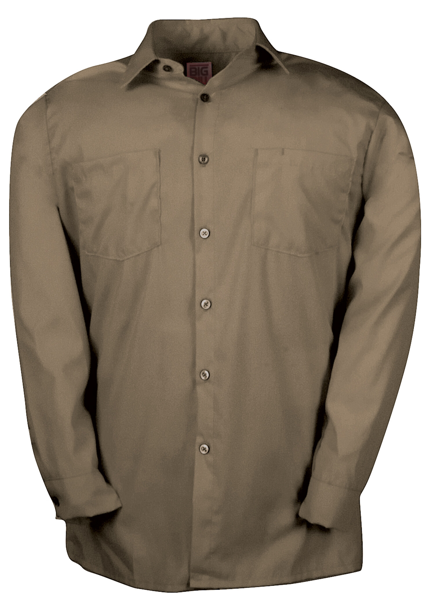140TAN Lightweight Poplin Long-Sleeve Industrial Work Shirt - Tan - BB ...