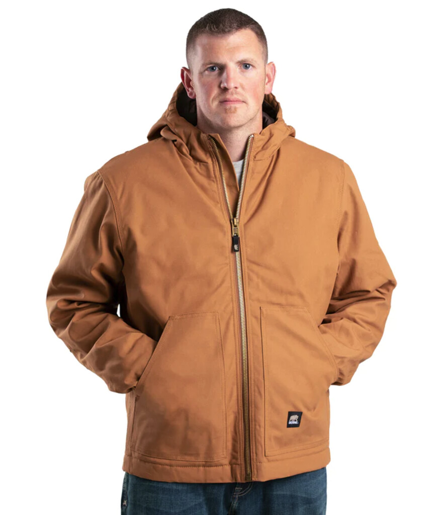 HJ65BD Heritage Duck Hooded Work Jacket - Brown Duck - Berne Work ...