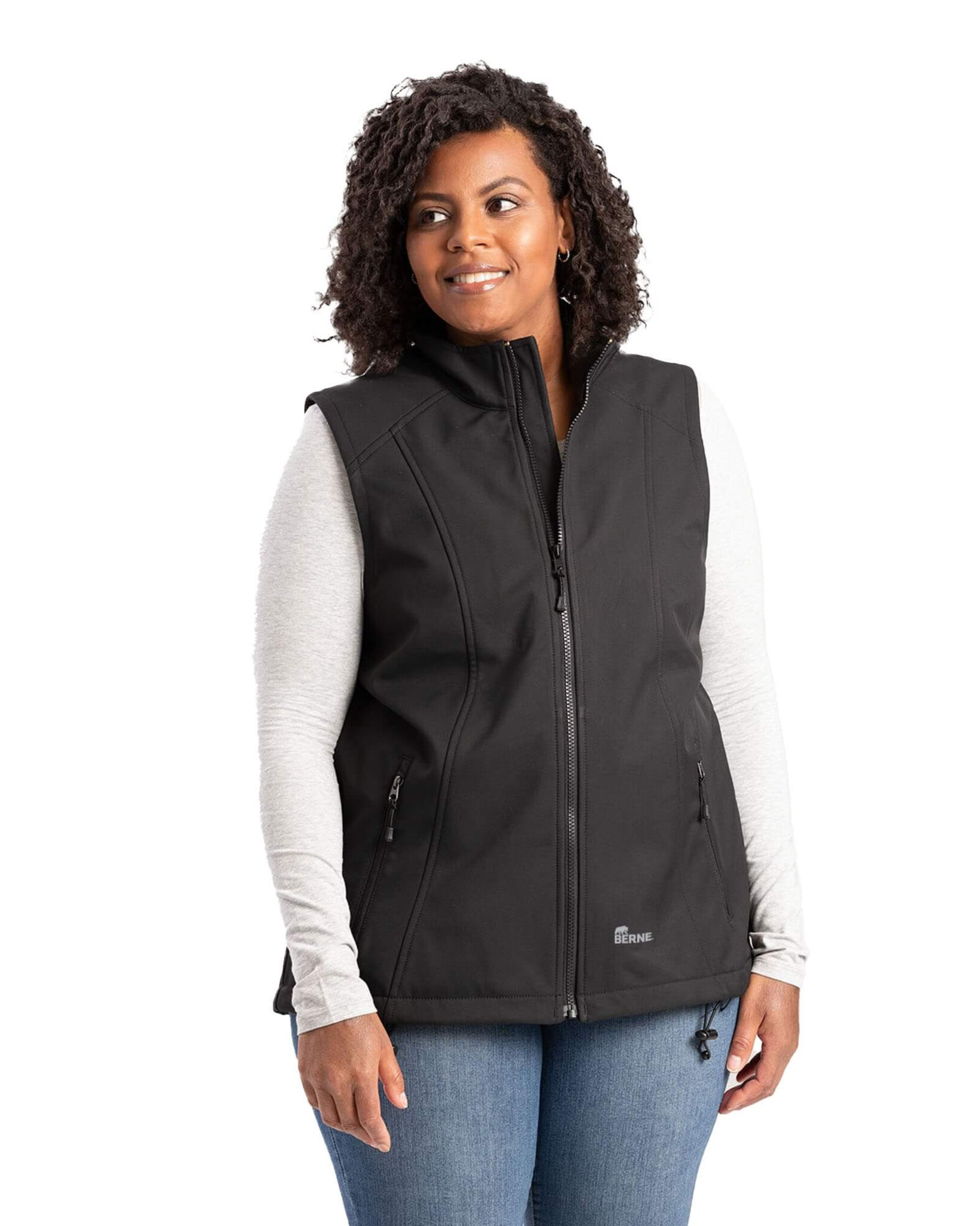 WVS303BK Women's Highland Softshell Vest - Black - Berne Work Clothes ...