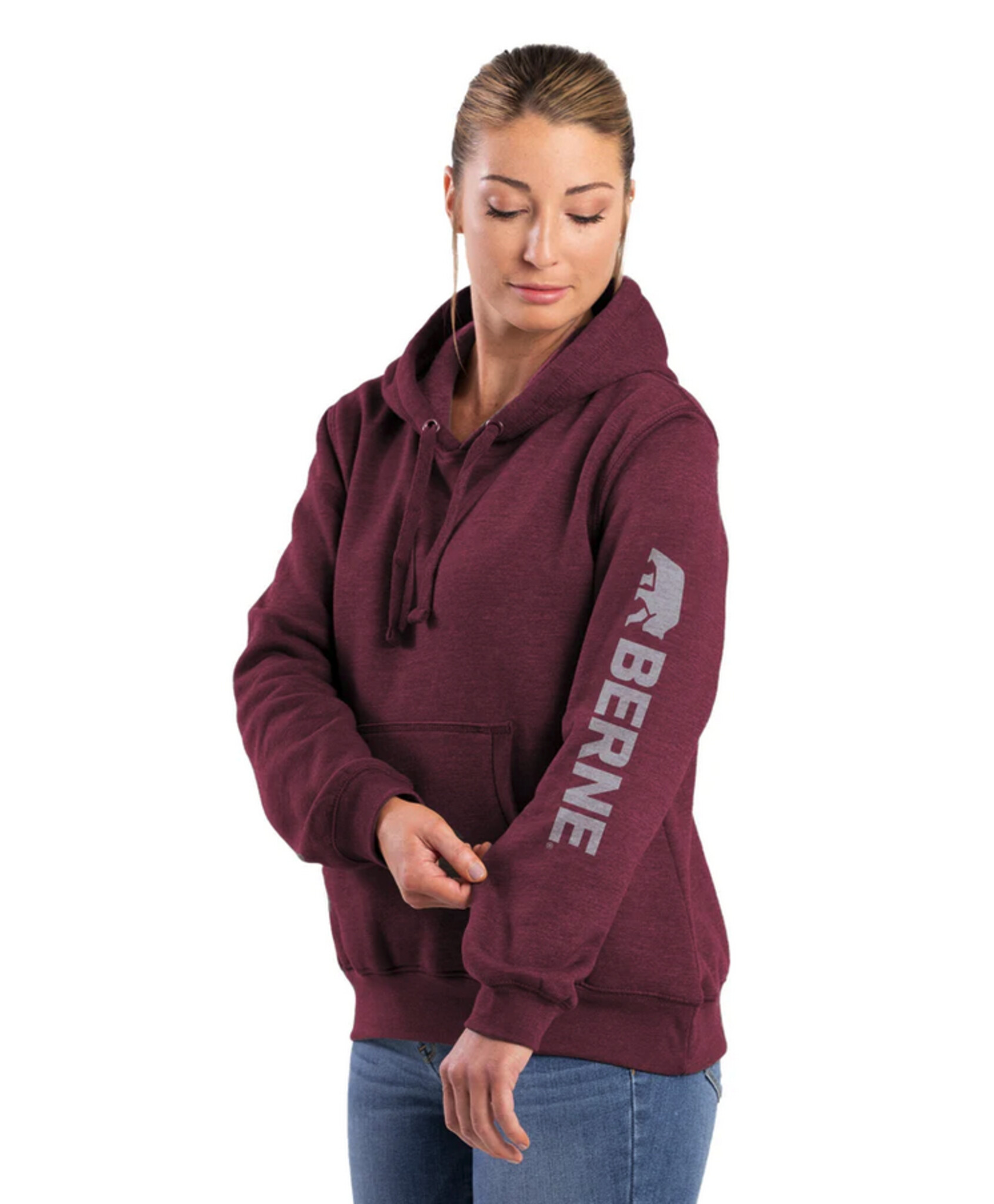 WSP401CAB Women's Signature Sleeve Hooded Pullover - Cabernet - Berne ...