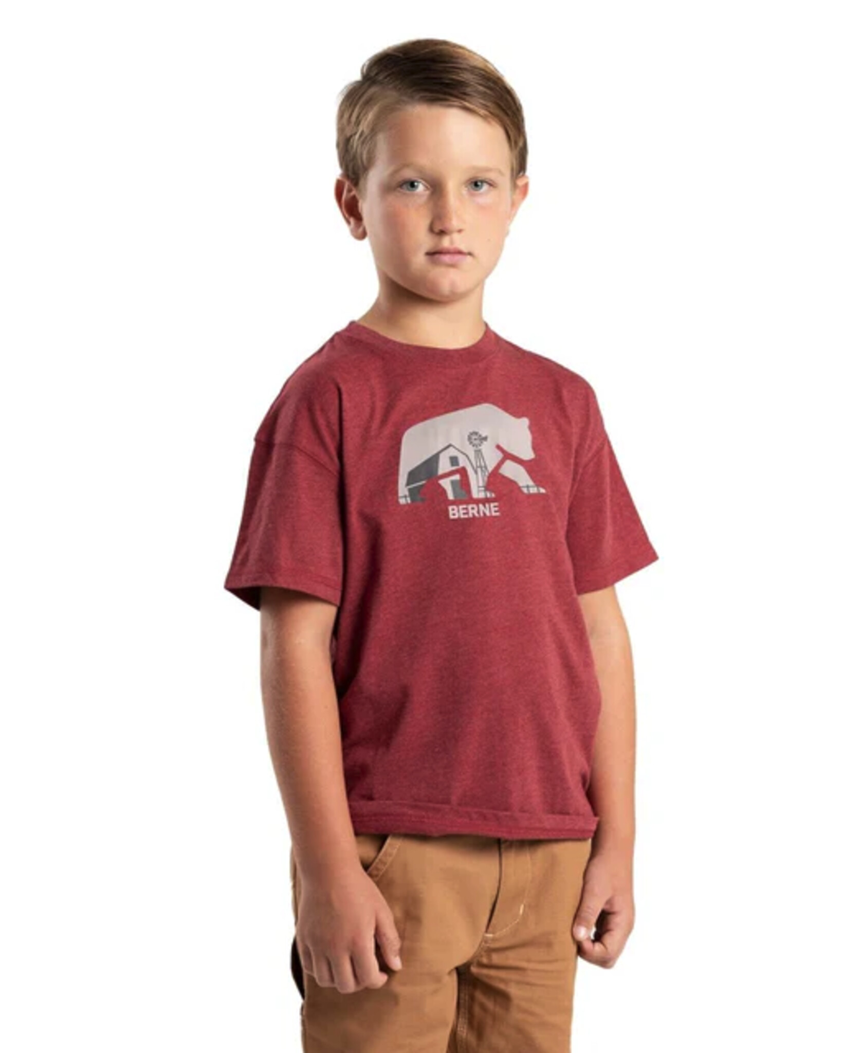 BSY304DRD Youth Big Bear Barn T-Shirt - Deep Red - Berne Work Clothes ...