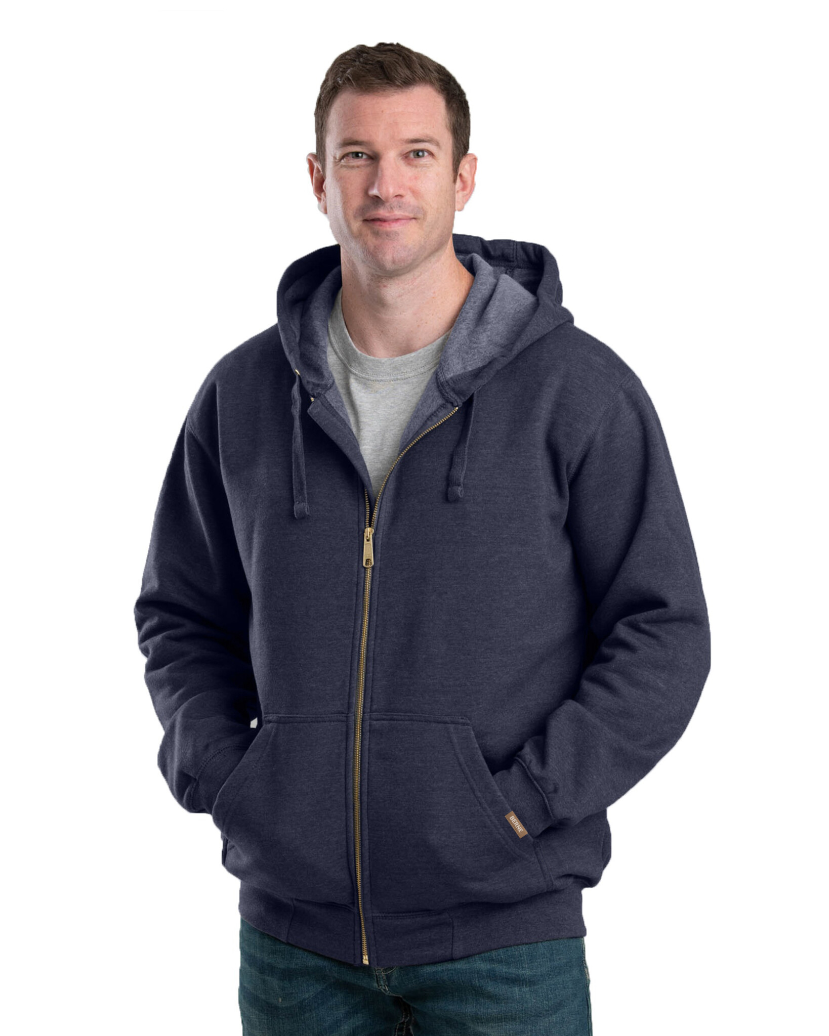 SZ413NV Heritage Full-Zip Hooded Sweatshirt - Navy - Berne Work Clothes ...
