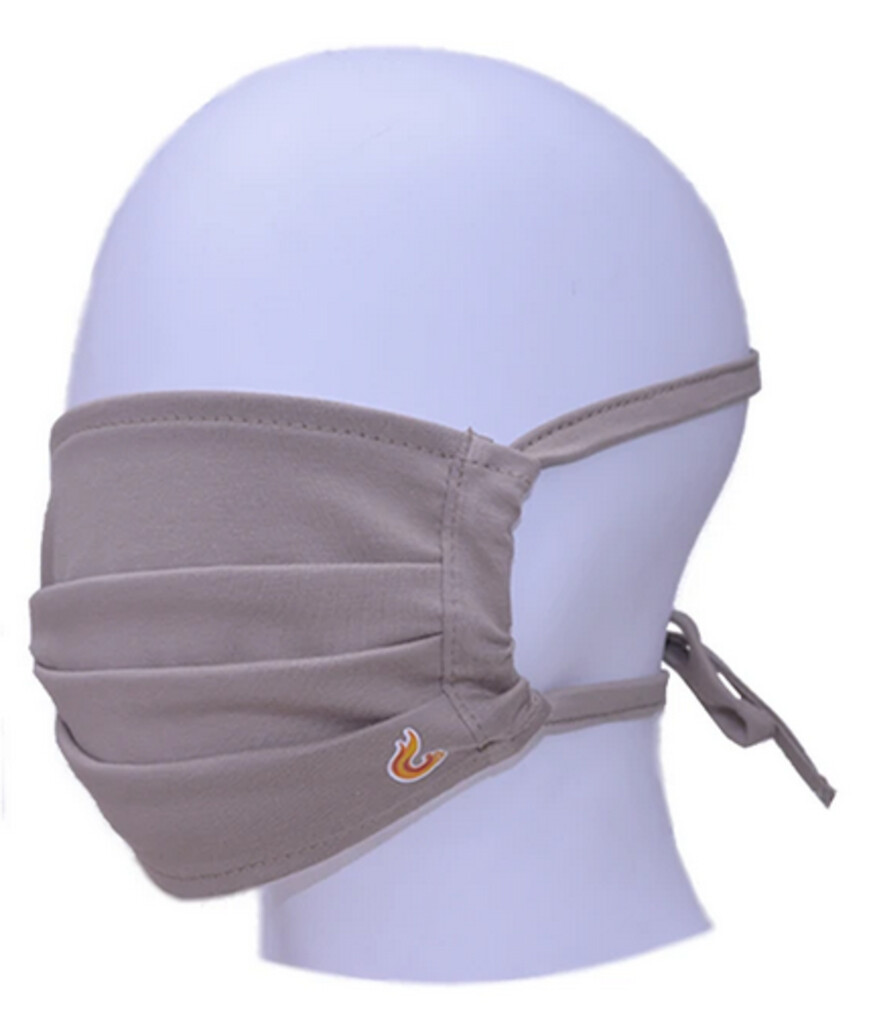 M-FRKKH6 FR Face Mask - Surgical-Style, Blend Knit - Khaki - LAPCO FR ...