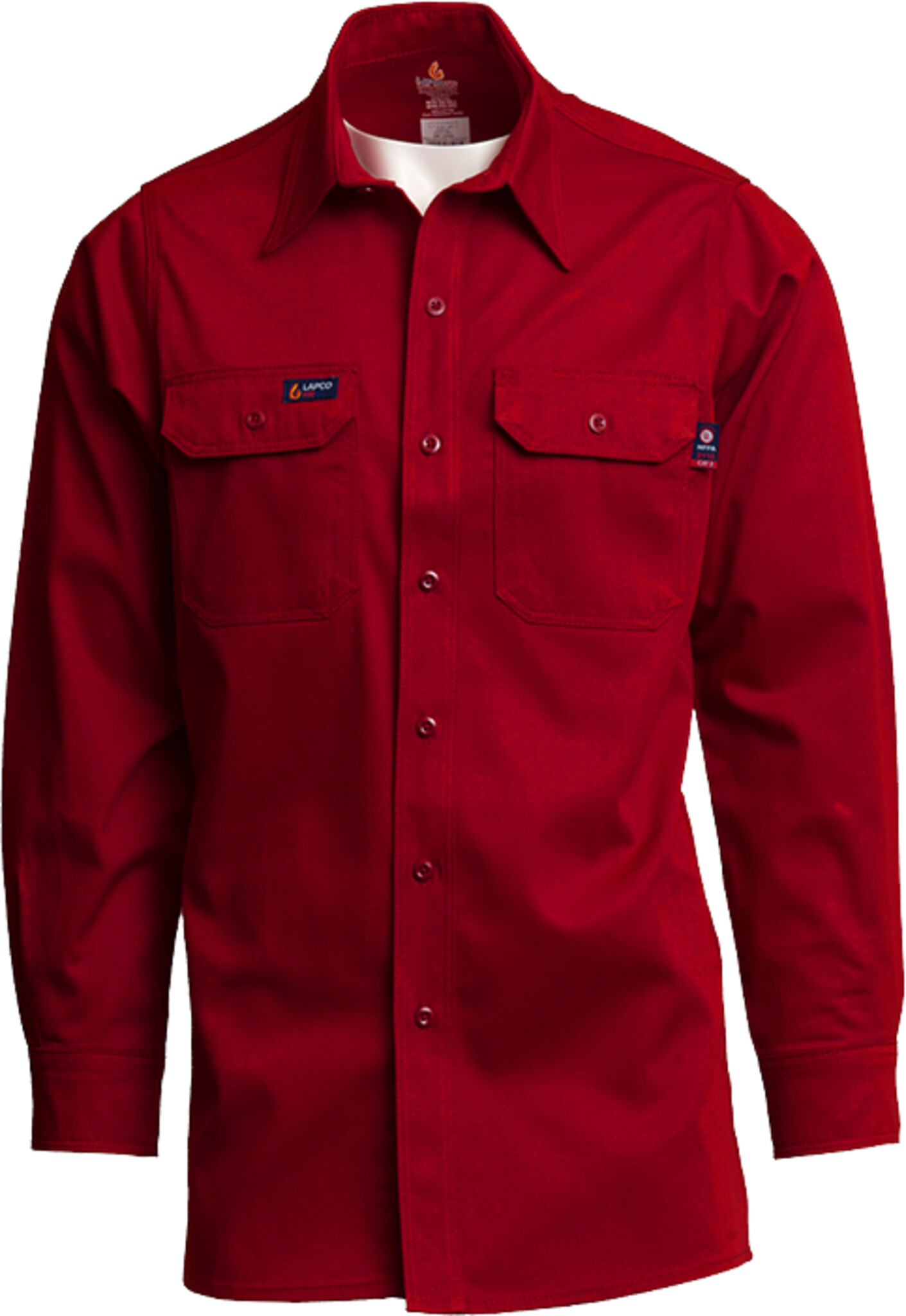 IRE7 Uniform Shirt 7oz Cotton - Red - LAPCO FR Work Wear - LAPCO FR ...